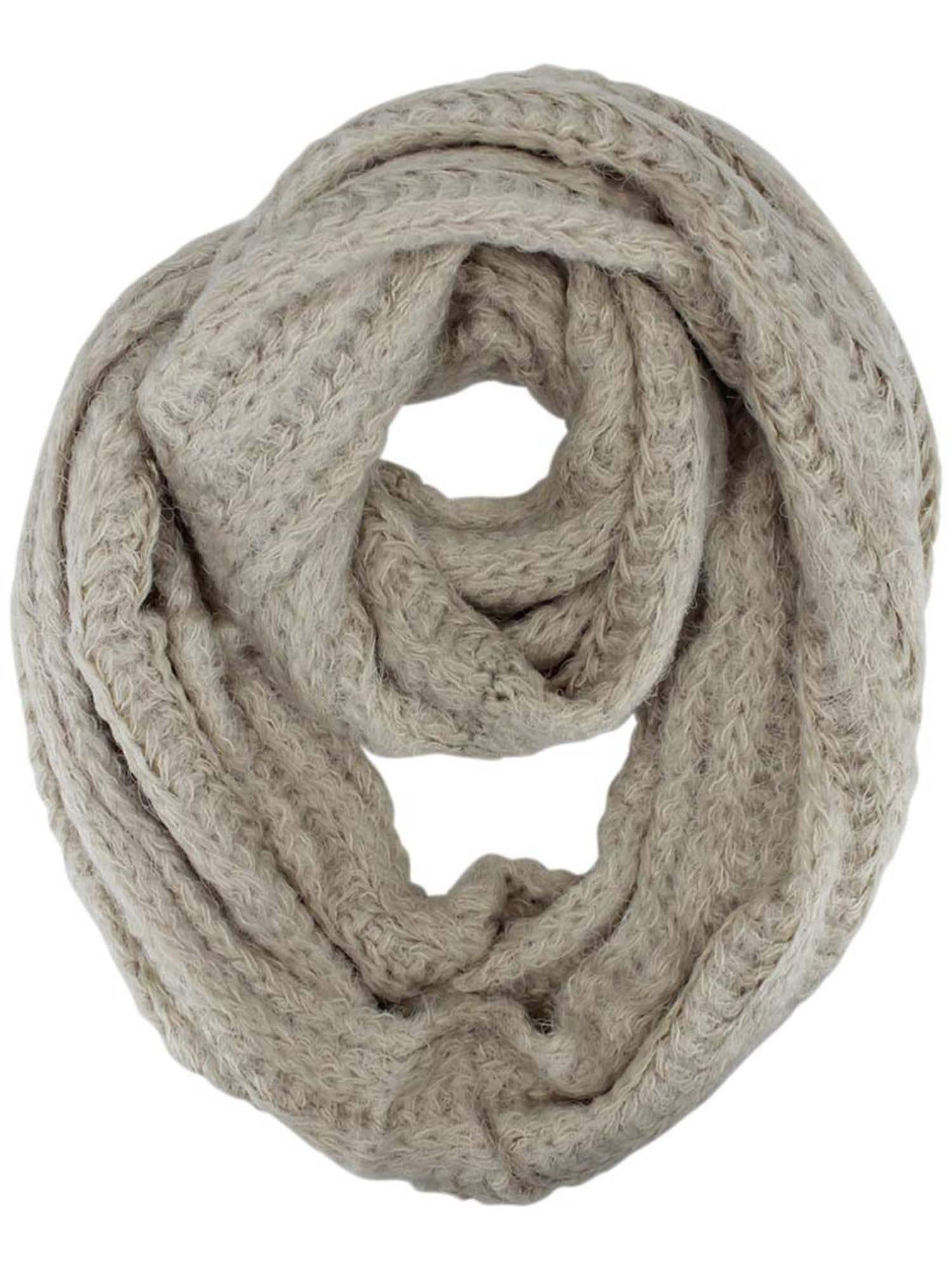 Beige Eyelash Knit Soft Fuzzy Infinity Scarf - Walmart.com