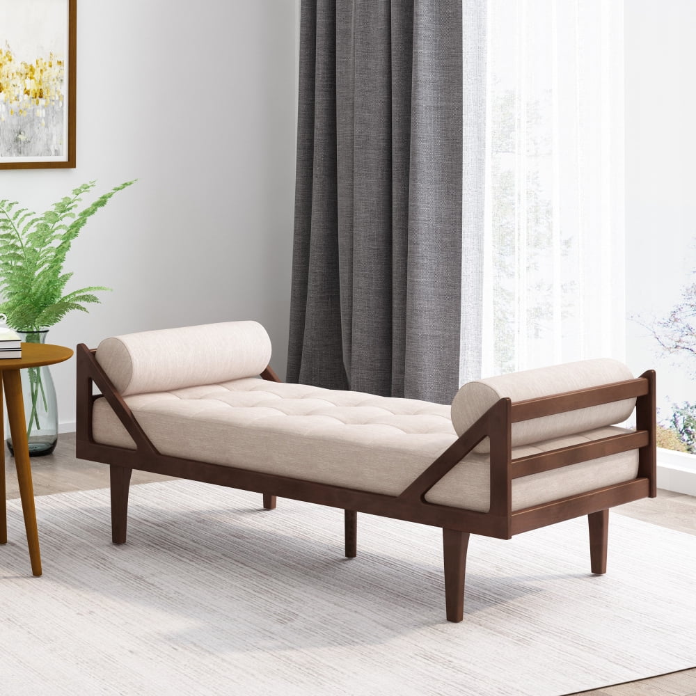 Beige Fabric Chaise Lounge for Living Room, Modern Cozy Design with ...