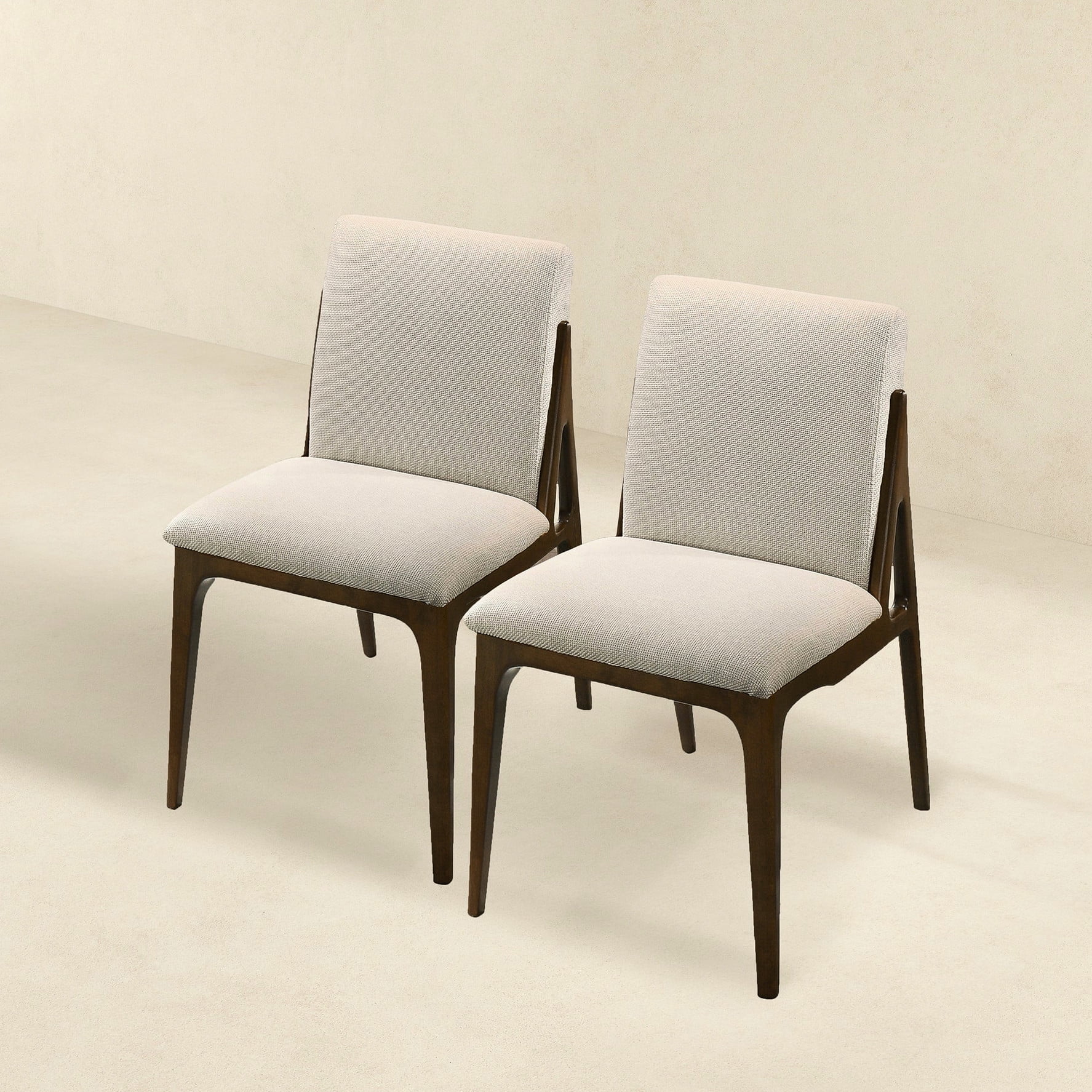 Beige Fabric Dining Chairs (2pcs) - Aesthetic and Comfortable for Home ...