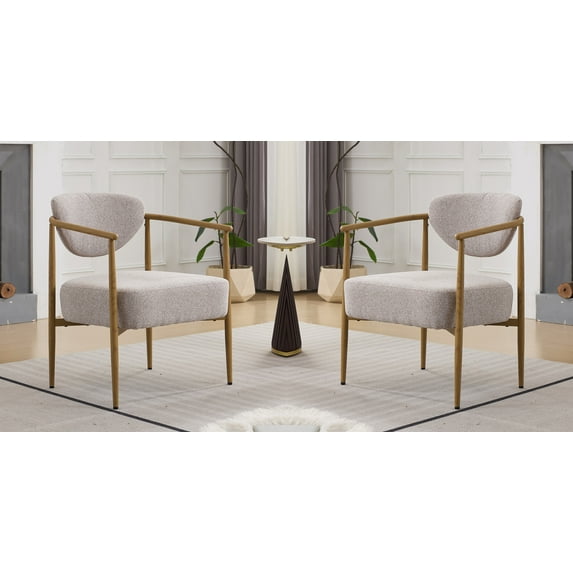 Beige Fabric Dining Room Chair, Living Room Chair, Bedroom Chair, Set ...