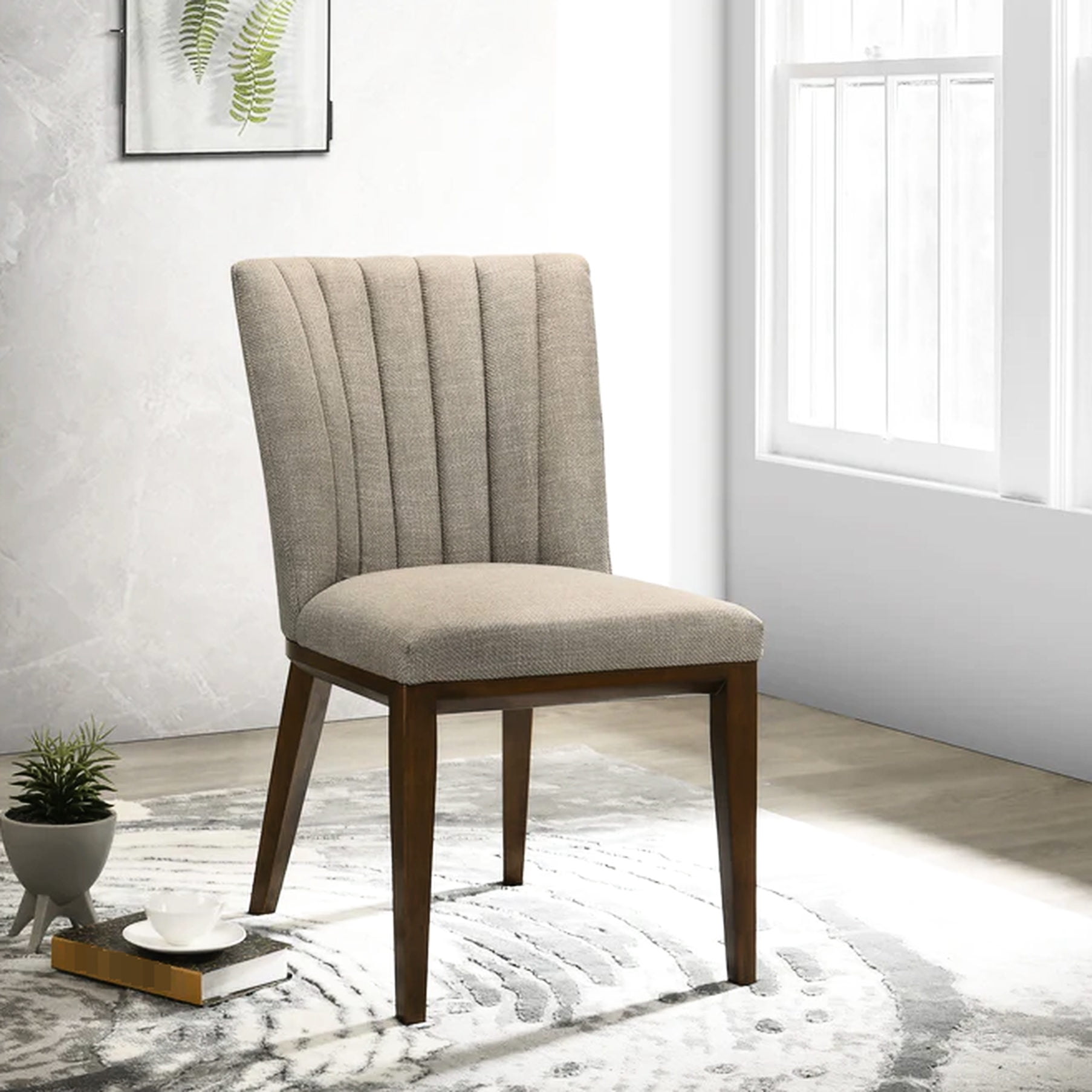 Beige Fabric, Foam Cushion - Add Coziness to Dining Room Meals ...