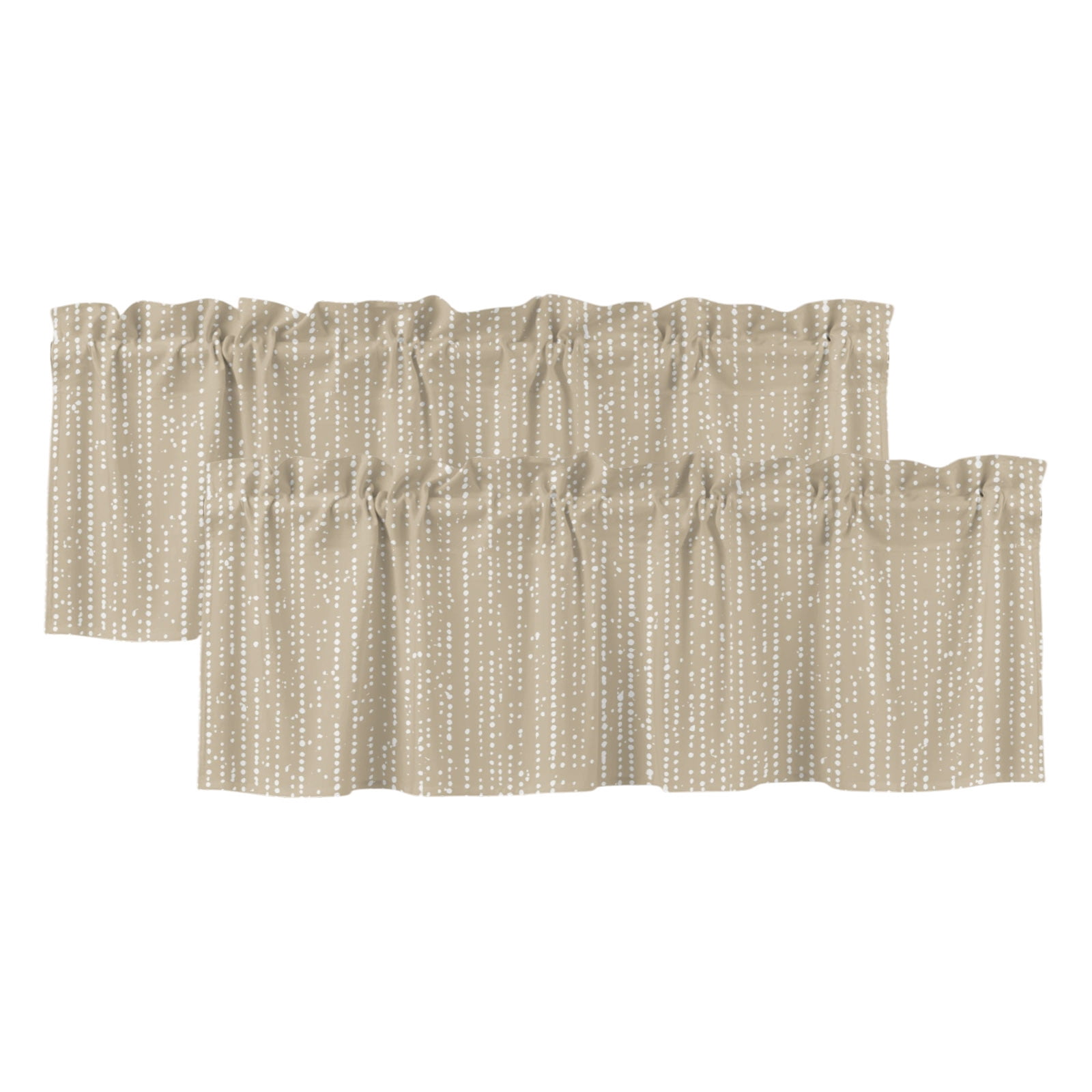 Beige Faded Stripes 2 Panels Kitchen Valance, Vintage Abstract Art ...