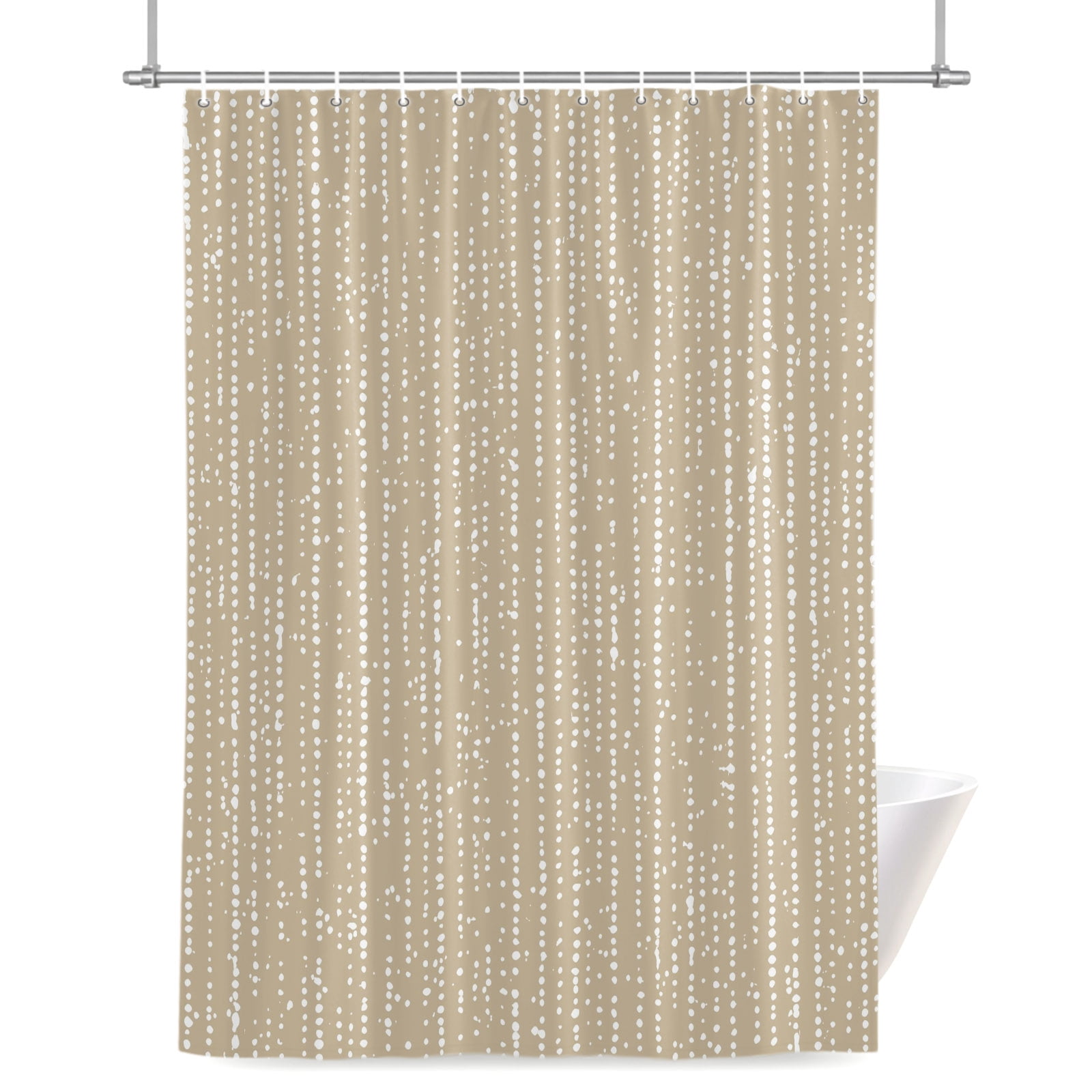 Beige Faded Stripes Shower Curtain, Vintage Abstract Art Minimalist ...