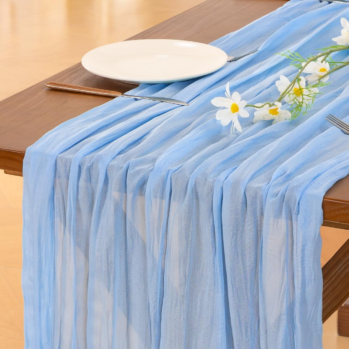 Beige Fall Thanksgiving Cheesecloth Table Runner Boho Rustic Gauze 120 ...