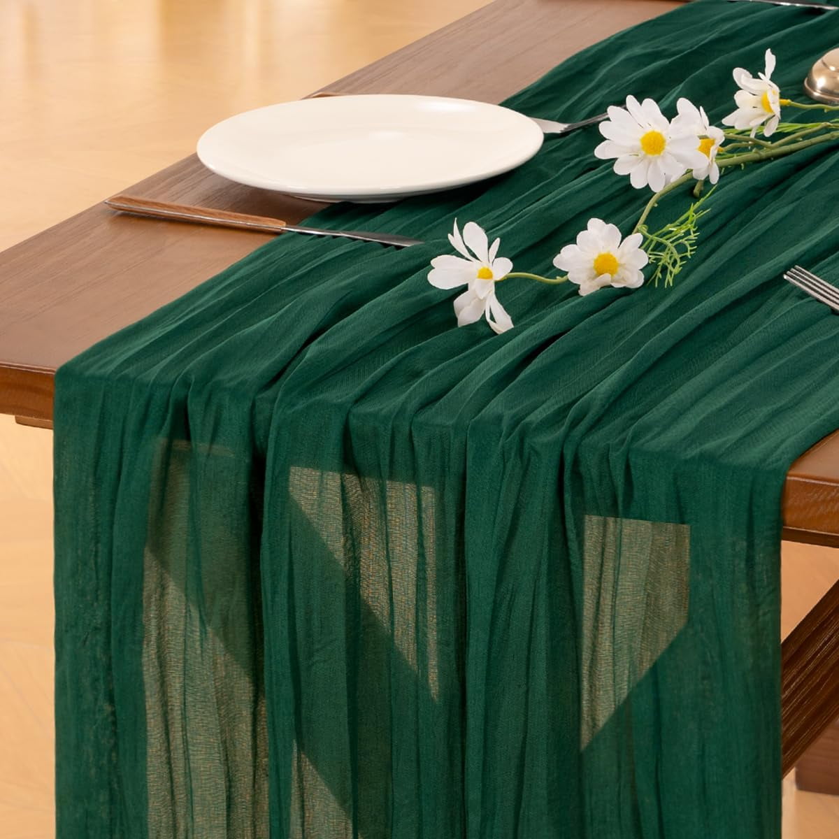 Beige Fall Thanksgiving Cheesecloth Table Runner Boho Rustic Gauze 120 ...