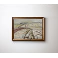 Beige Farmhouse Landscape Vintage Neutral Abstract Wall Art, Stretched ...