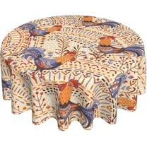 Rooster Tablecloth Round 60 inch Vintage Style Chicken Sunflower Table ...