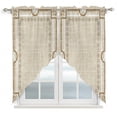 Beige Farmhouse Swag Valances for Windows 2 Pack Linen Texture ...