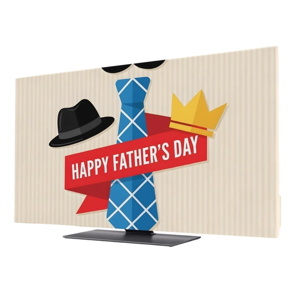 Beige Father's Day TV Cover for 24 Inch Screen, Stretch Fabric ...