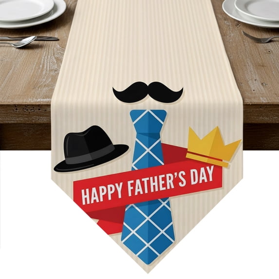Beige Father's Day Table Runner Linen Burlap Table Runner 72 Inches ...