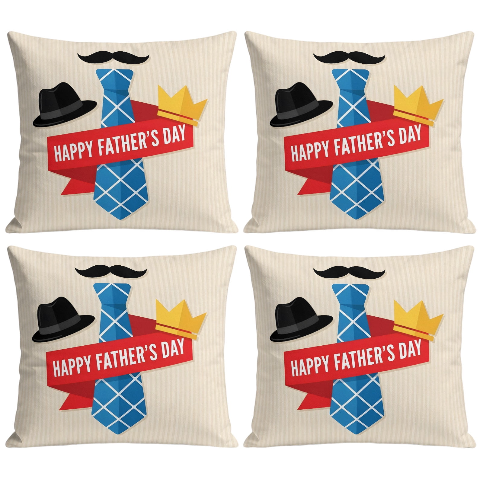 Beige Father's Day Throw Pillow Covers 20 x 20 Inch Pillow Covers Set ...