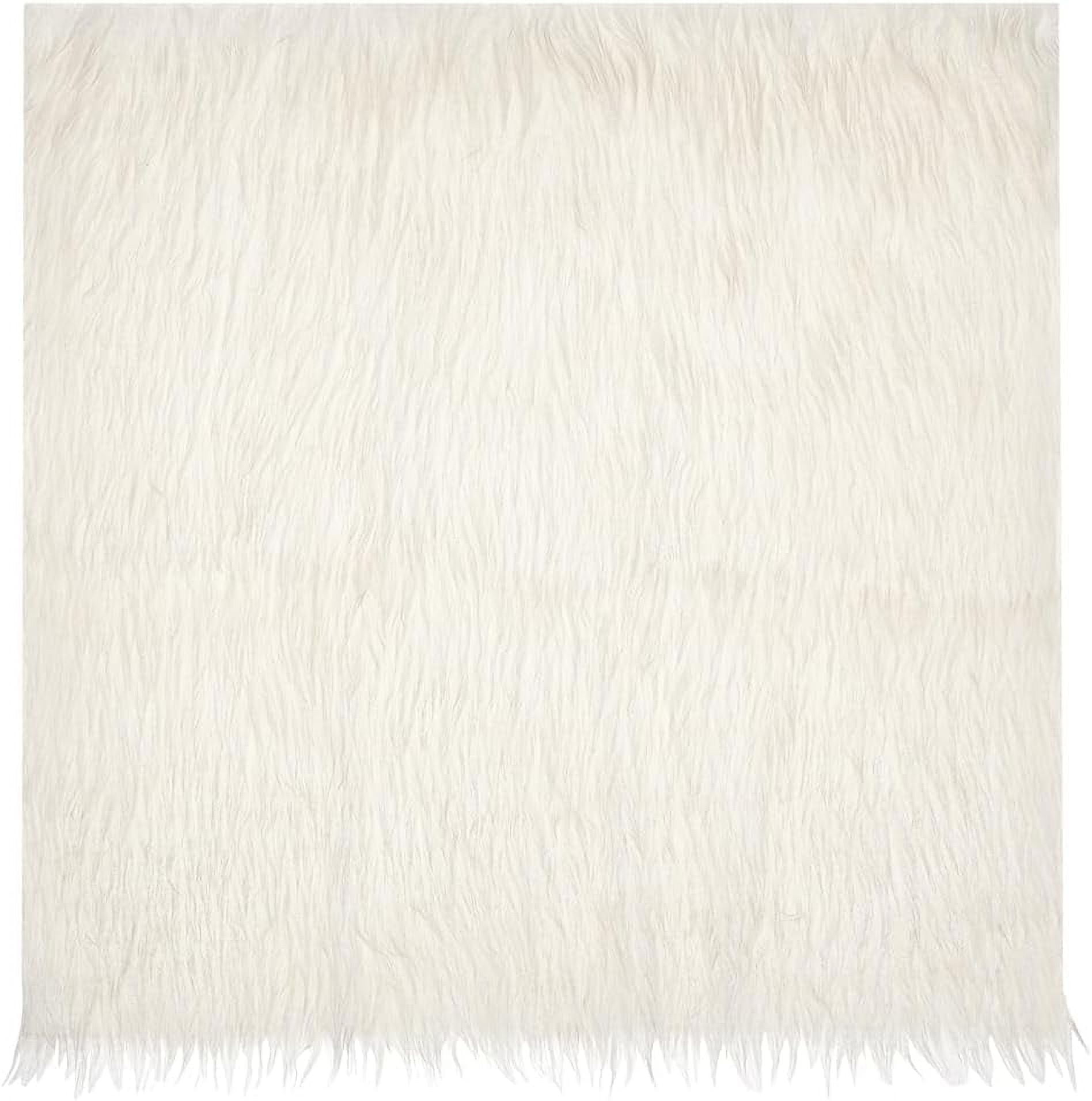 Beige Faux Fur Fabric 15.7x15.7 Inch Soft Plush Shaggy Squares Pre-Cut ...