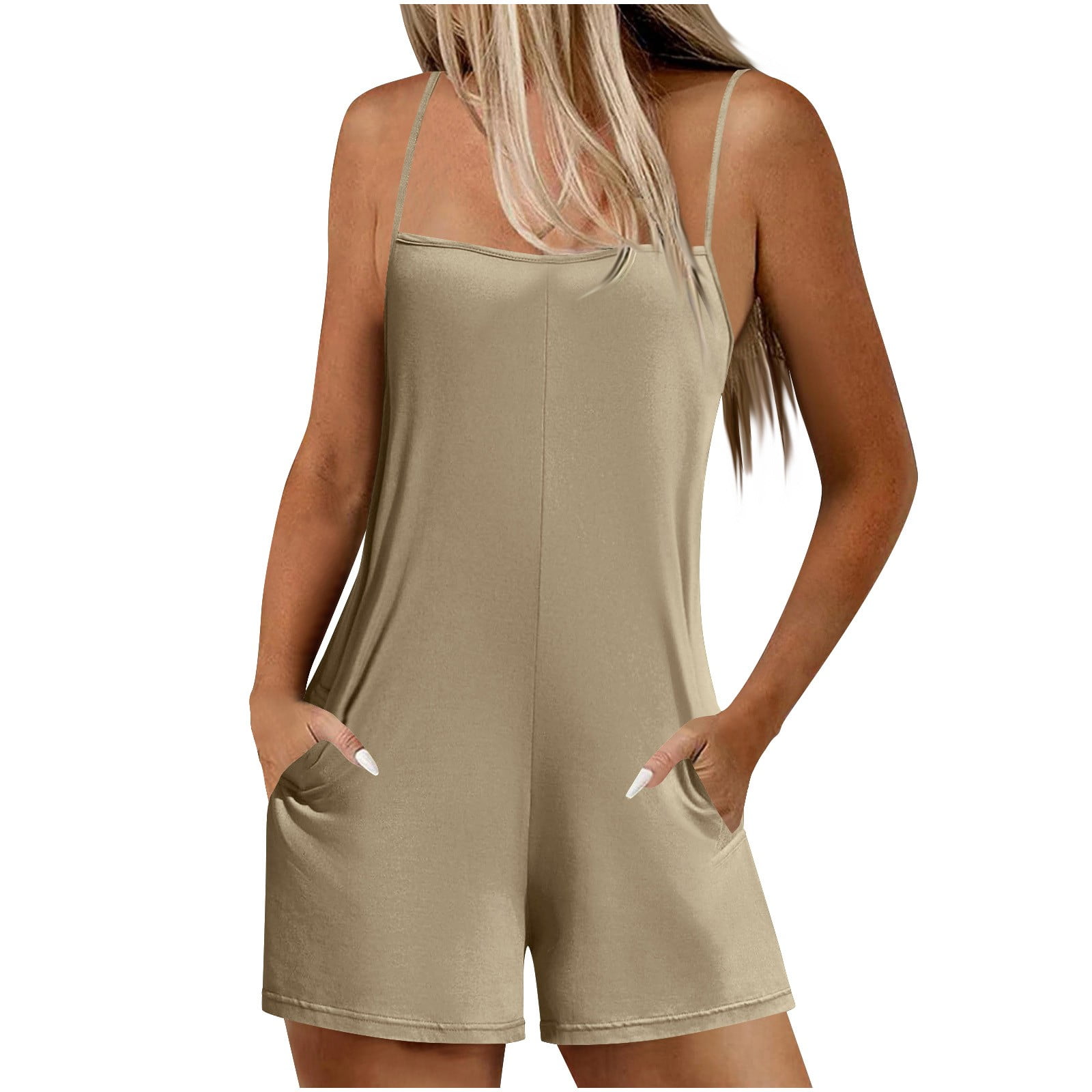 Beige Faux Linen Shorts for Ladies Summer Fall Loose Fit Lounge ...