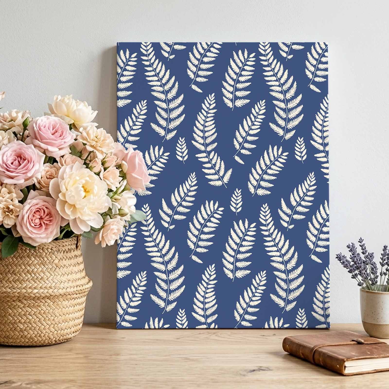 Beige Ferns Canvas Wall Art for Living Room, Marine Plants Fronds ...