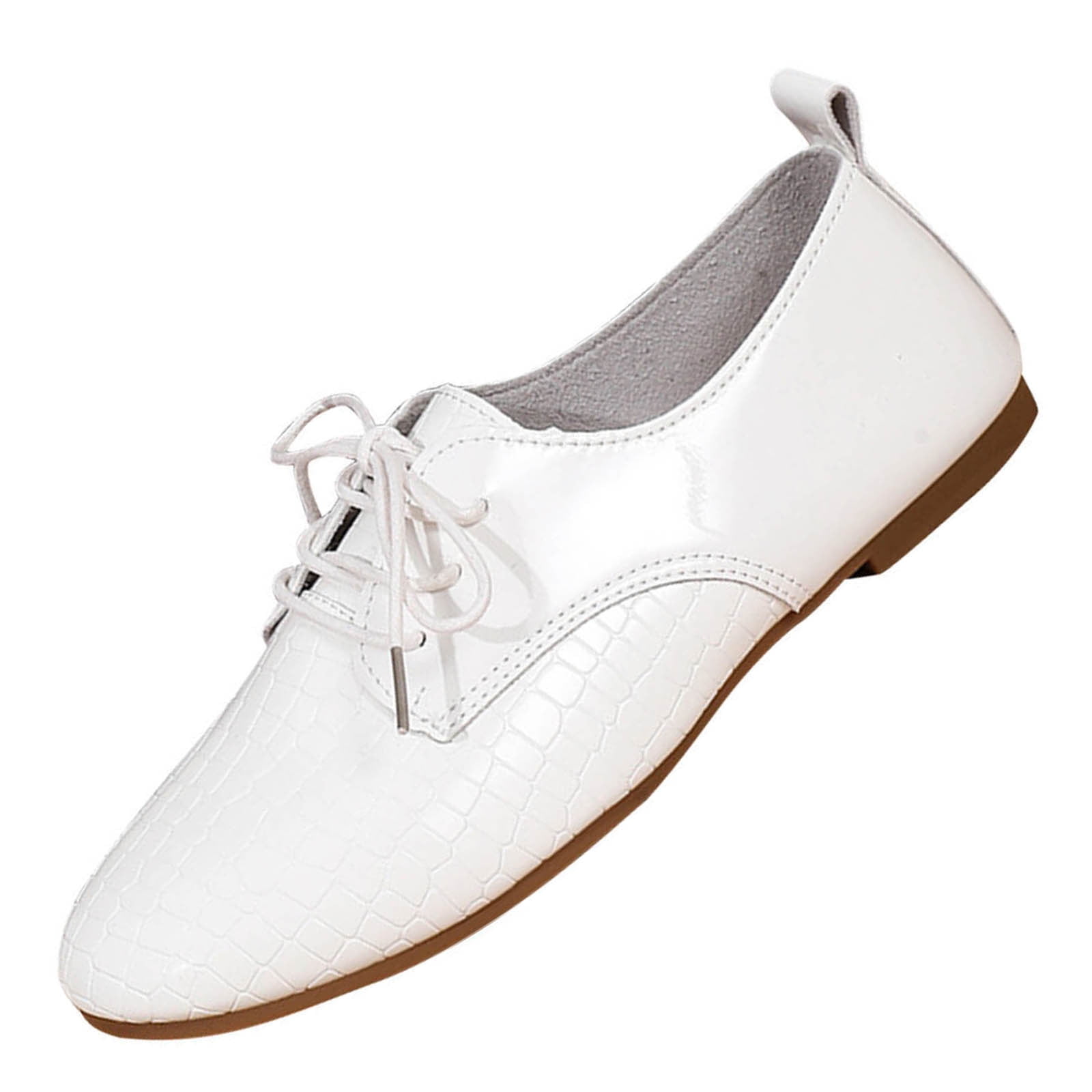 Beige Flats For Ladies Low Heel Lace Up Pointed Toe Comfortable ...