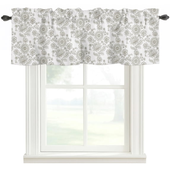 Beige Floral Valances for Windows Farmhouse Kitchen Curtains Valances ...