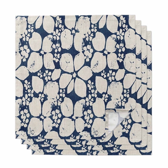 Beige Flower Pattern Cloth Napkins, Retro Country Tie-dye Floral ...