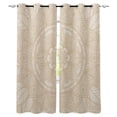 Beige Flowers Blackout Curtains for Bedroom/Living Room, Thermal ...