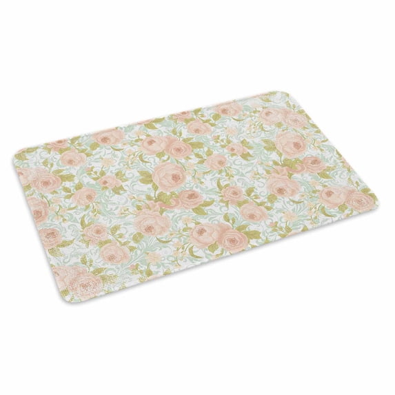 Beige Flowers Doormat Outdoor Entrance 20"x31.5", Farmhouse Botanical ...