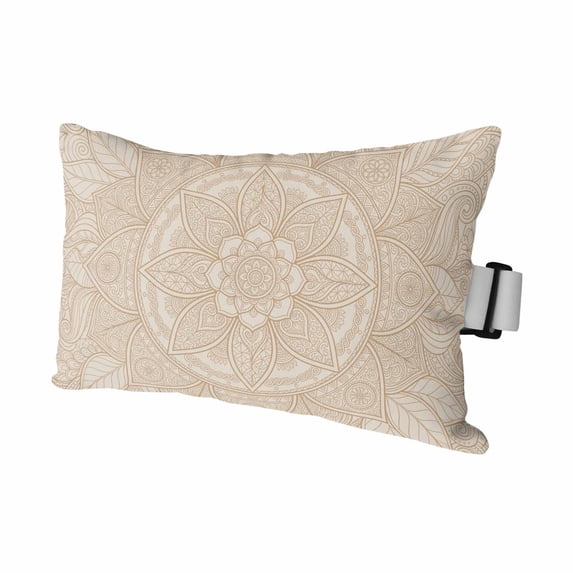 Beige Flowers Outdoor Pillows for Chaise Lounge Chair Waterproof Lumbar ...