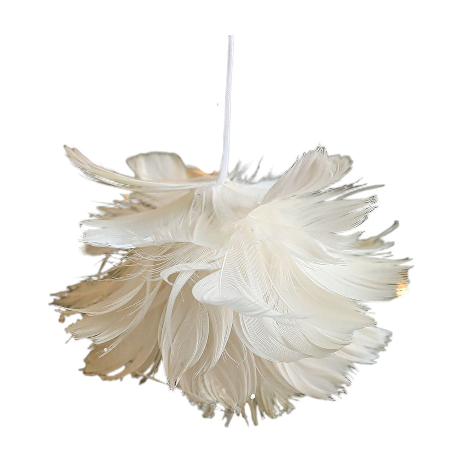 Beige Fluffy Feather Balls For Tree Hanging With Sturdy String And ...