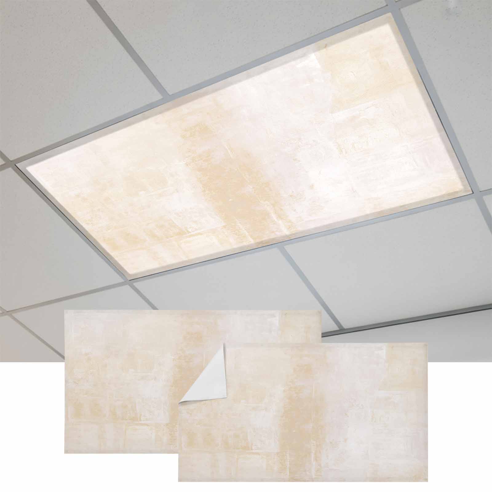 Beige Fluorescent Light Covers, Retro Oil Painting Modern Abstract Art ...
