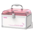Beige Foldable Transparent Multi-layer Cosmetic Storage Box Desktop ...