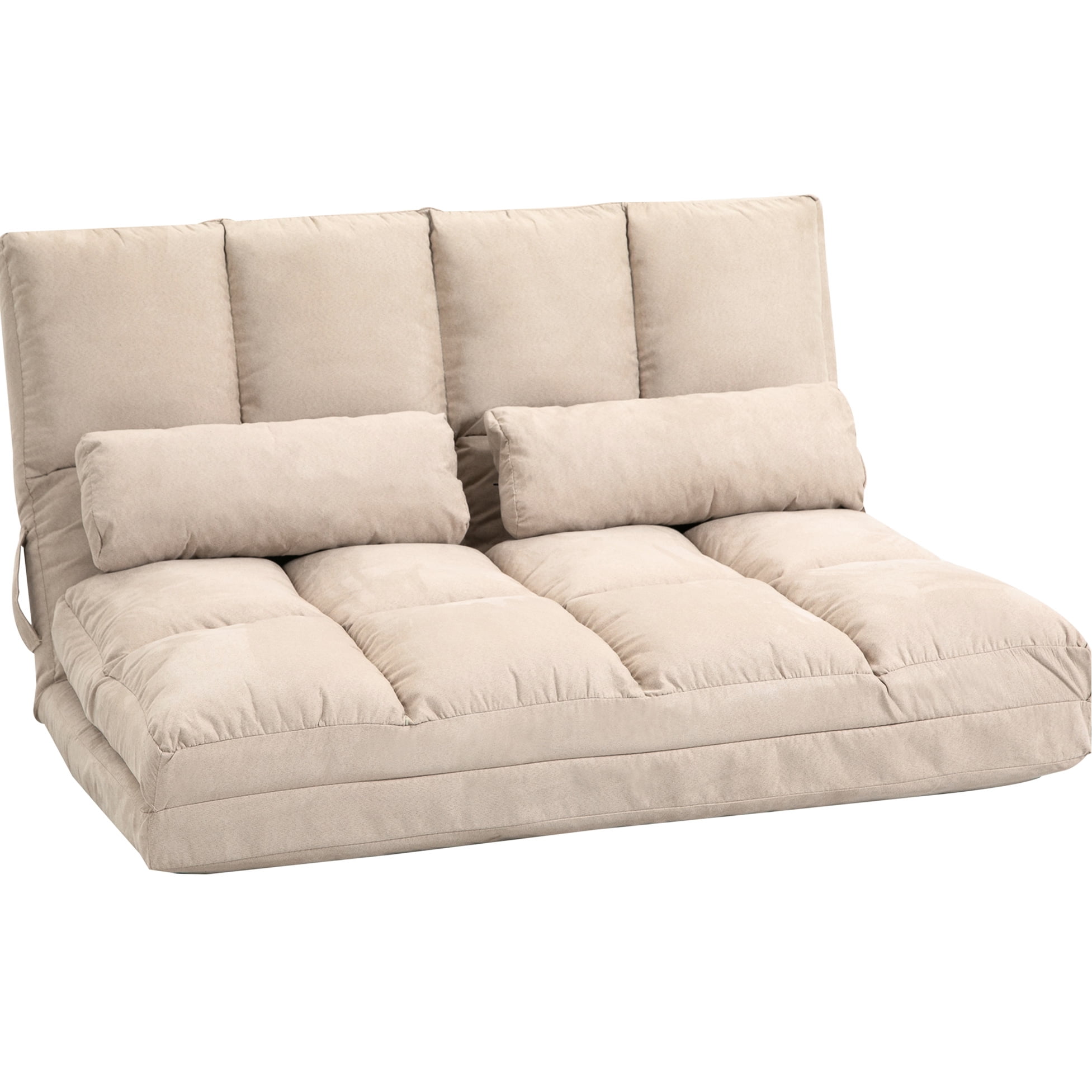 Beige Folding Bed Chair, Convertible Floor Model With 2 Pillows ...
