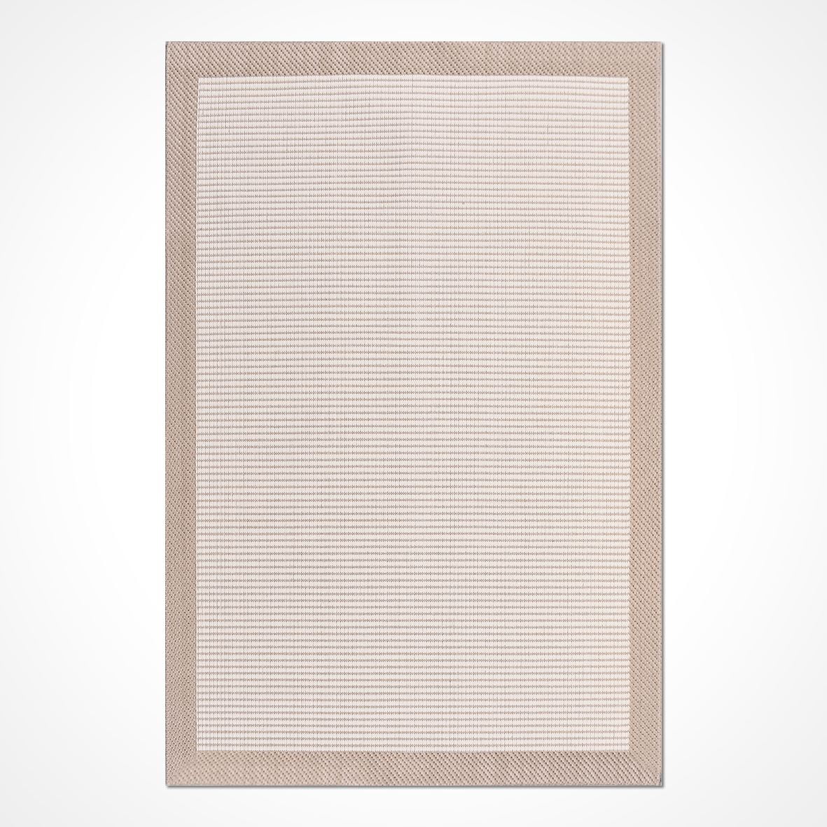 Beige Frame Cotton Area Rugs for Living Room Jacquard Textured Modern ...