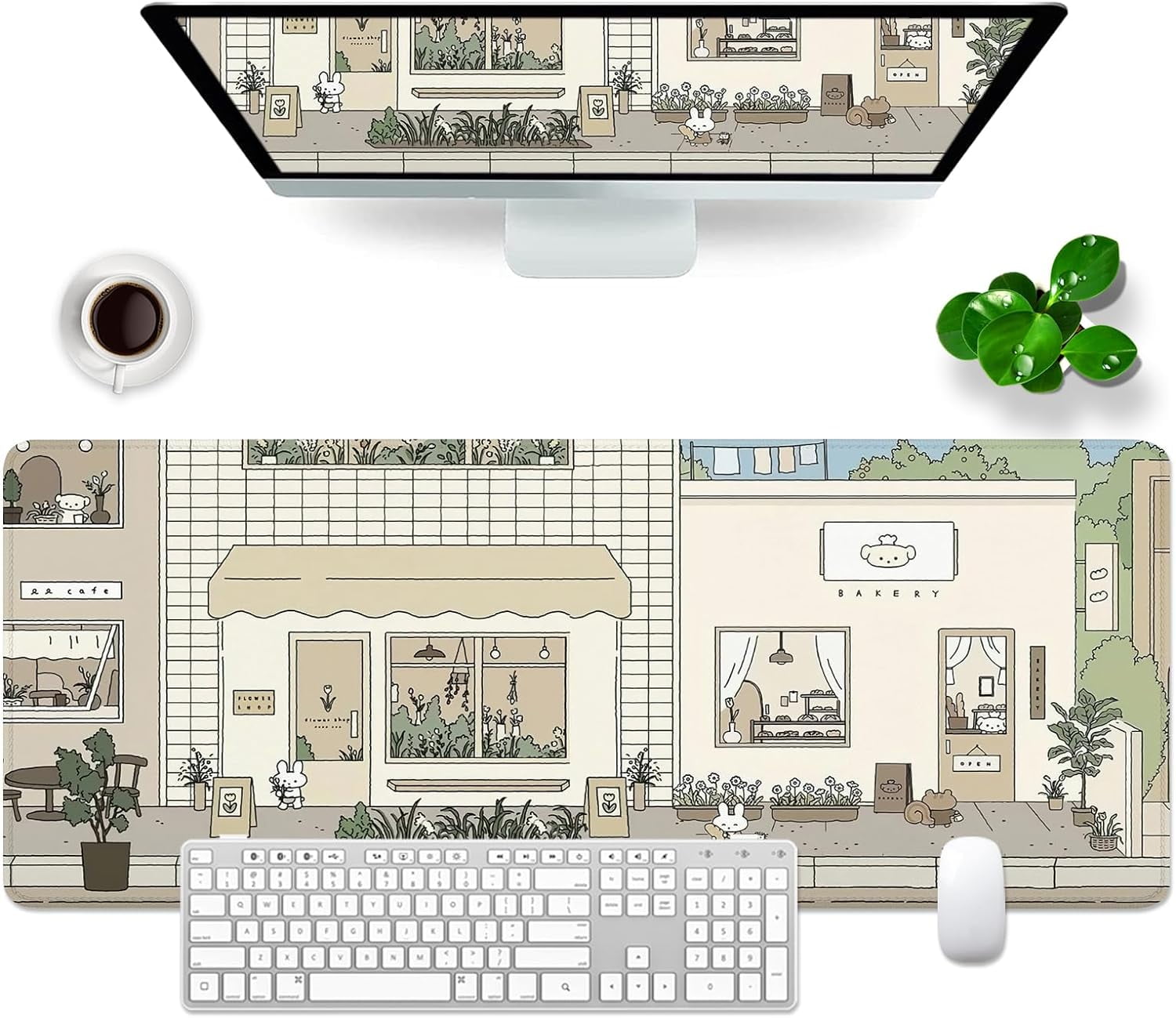 Beige Gaming Mouse Pad Cute Large Mouse Pad Office Desk Accessories XL ...