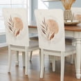 Beige Geometric Chair Back Covers, Modern Abstract Art Botanical ...