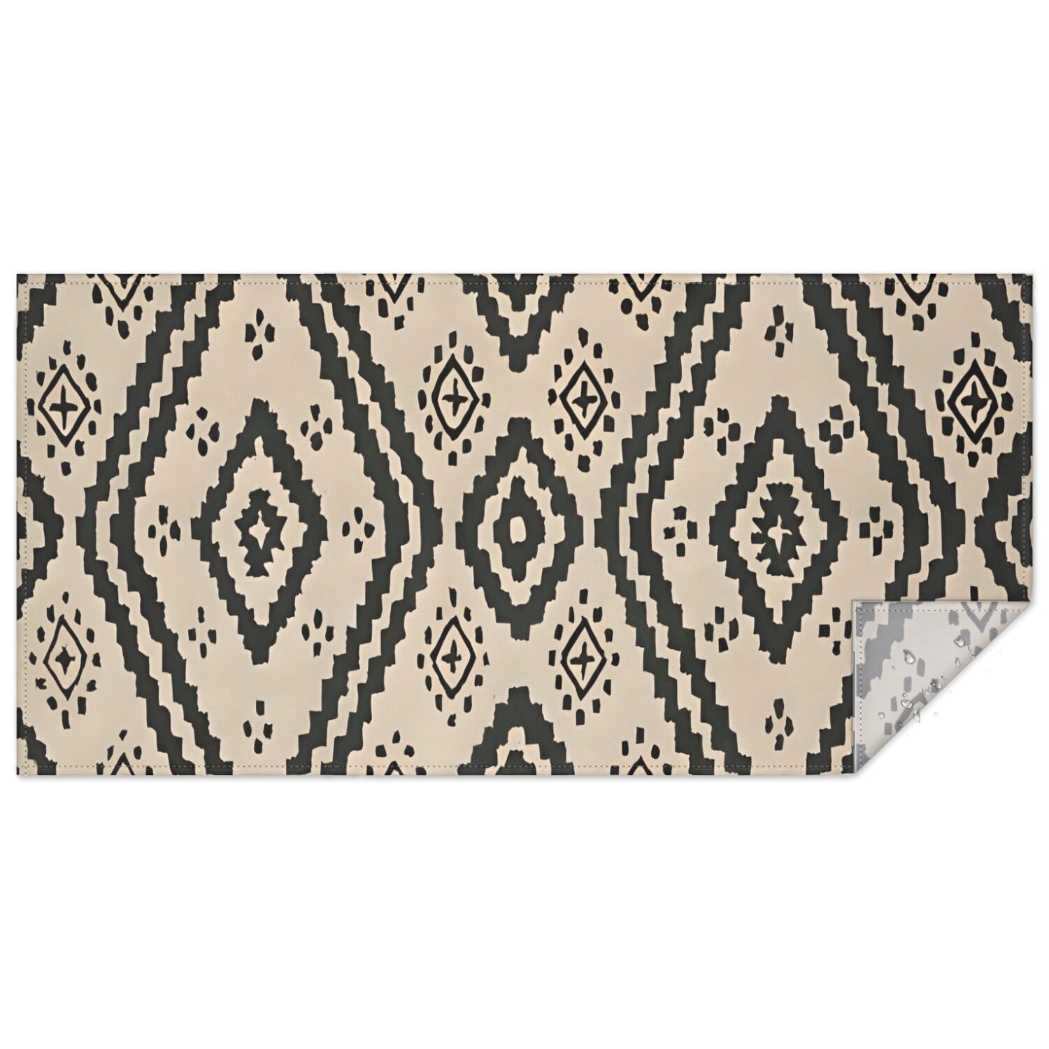 Beige Geometric Diamond Dot Pattern Rectangle Tablecloth 60"x120 ...