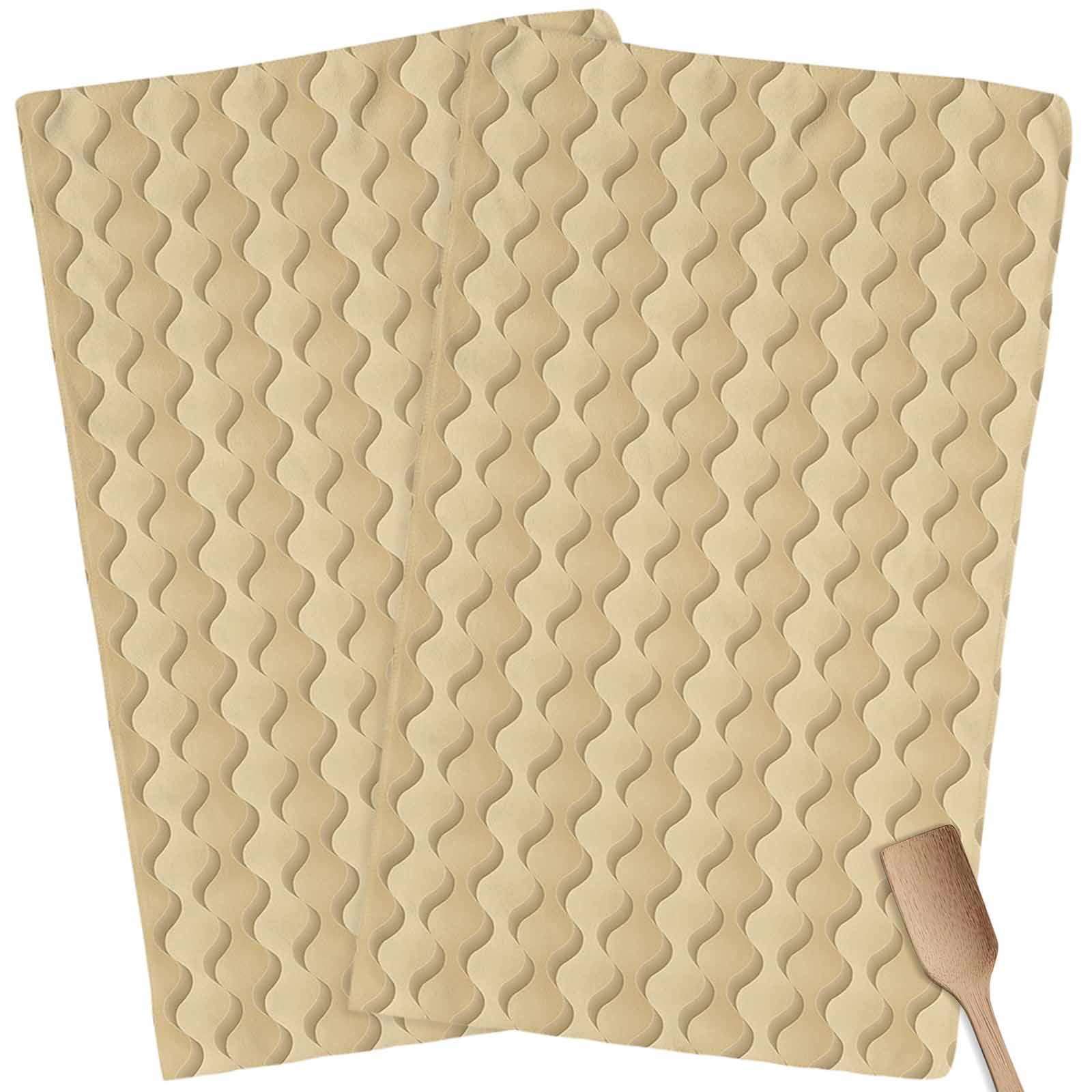 Beige Geometric Kitchen Towel Dish Cloths Set of 2, Microfiber Soft ...