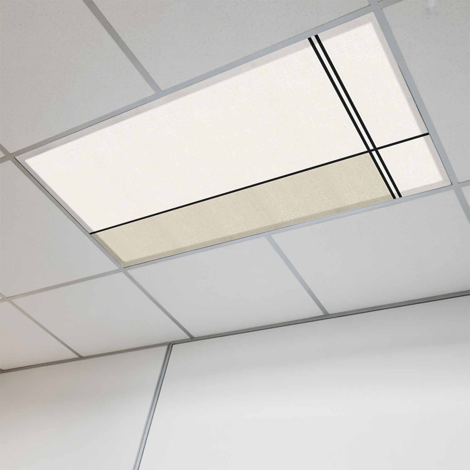 Beige Geometric Magnetic Fluorescent Light Covers for Ceiling Lights ...