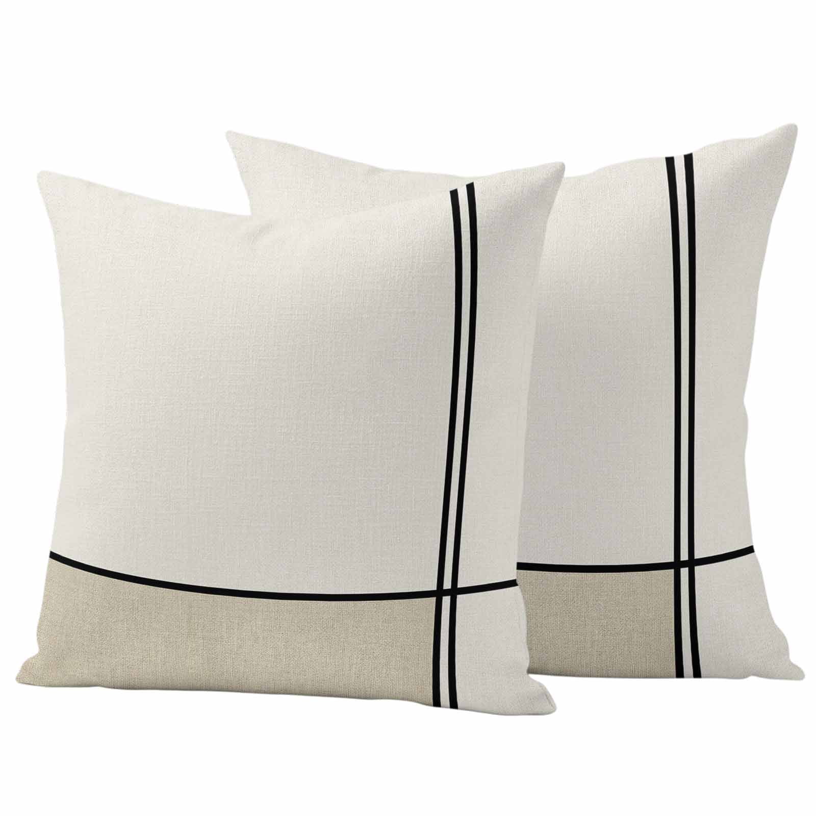 Beige Geometric Outdoor Pillow Covers 20"x20" Set of 2,Waterproof Throw ...