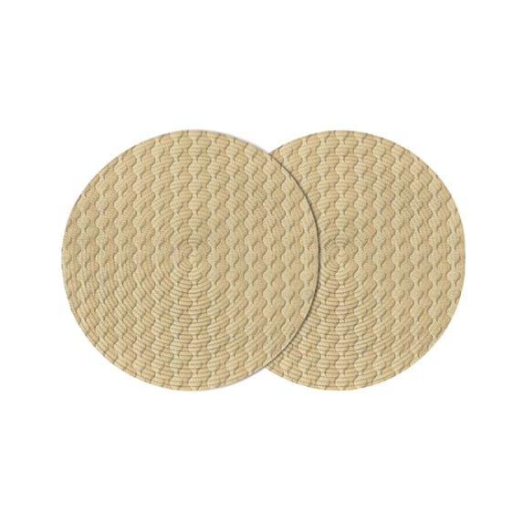 Beige Geometric Round Placemats Set of 2 for Dinning Tables,Heat-proof ...