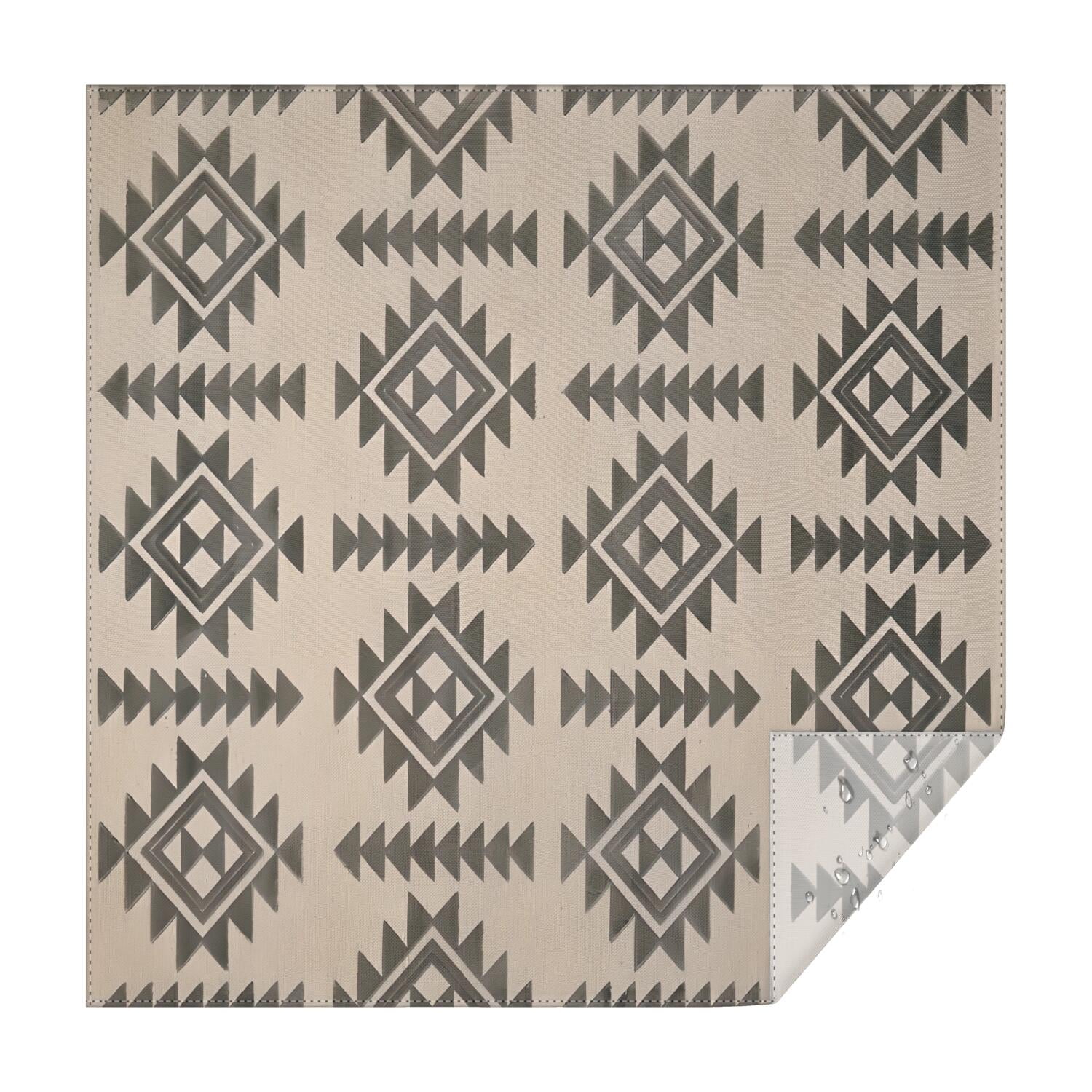 Beige Geometric Triangle Diamond Pattern Square Tablecloth,Waterproof ...