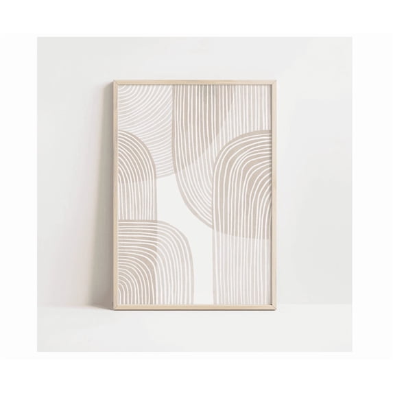 Beige Geometric Wall Art Minimalist Boho Poster Home Decor Office Wall ...