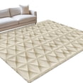 Beige Geometric Washable Rug 3x5 Area Rug for Living Room Bedroom Non ...