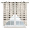 Beige Gingham Swag Valances for Windows 2 Pack Modern Minimalist Black ...