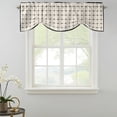 Beige Gingham Tie Up Valances Curtain, Modern Minimalist Black Line ...