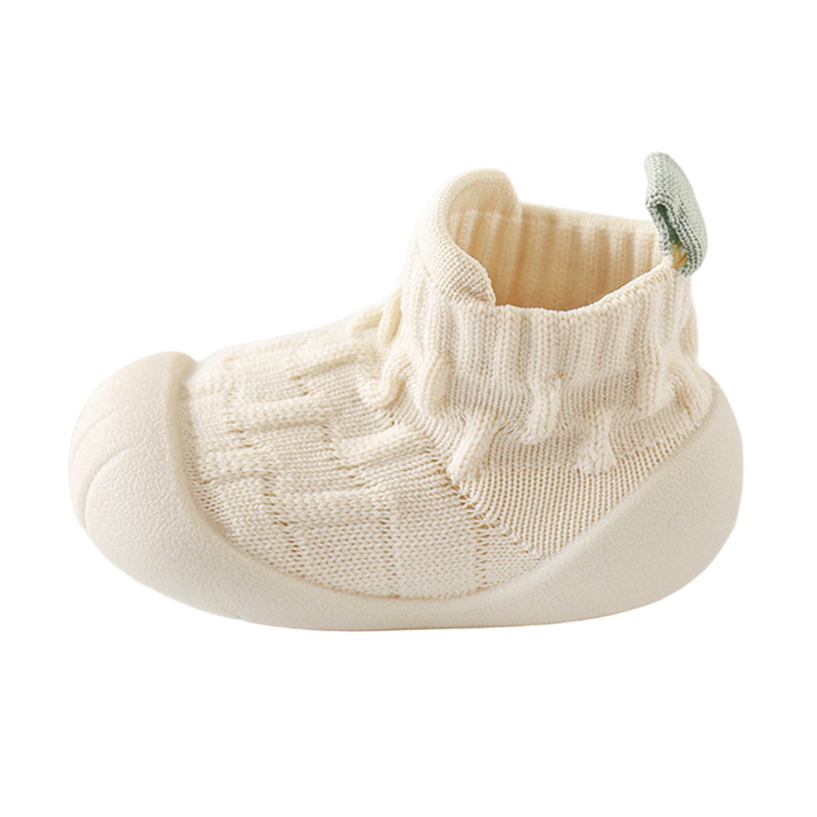 Beige Girls Soft Sole Shoes For Infants With Non-Skid Soles, Solid ...