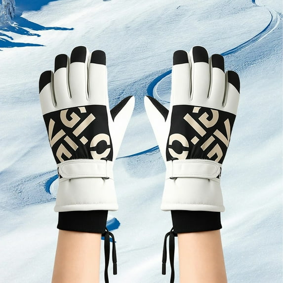 Beige Gloves Mittens Ladies' Winter Outdoor Cycling Skiing Gloves for ...