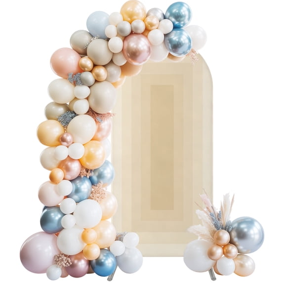 Beige Gradient Squares Arch Backdrop Cover 6.6 FT Softness Layers Zen ...