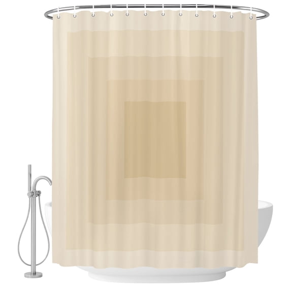 Beige Gradient Squares Shower Curtain for Bathroom, Softness Layers Zen ...