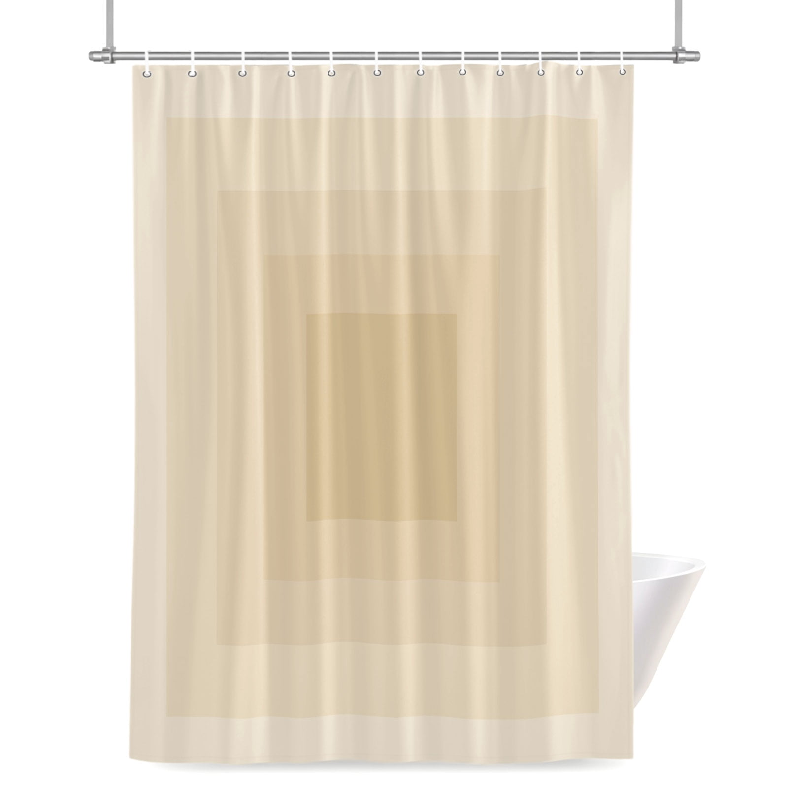Beige Gradient Squares Shower Curtain, Softness Layers Zen Geometric ...