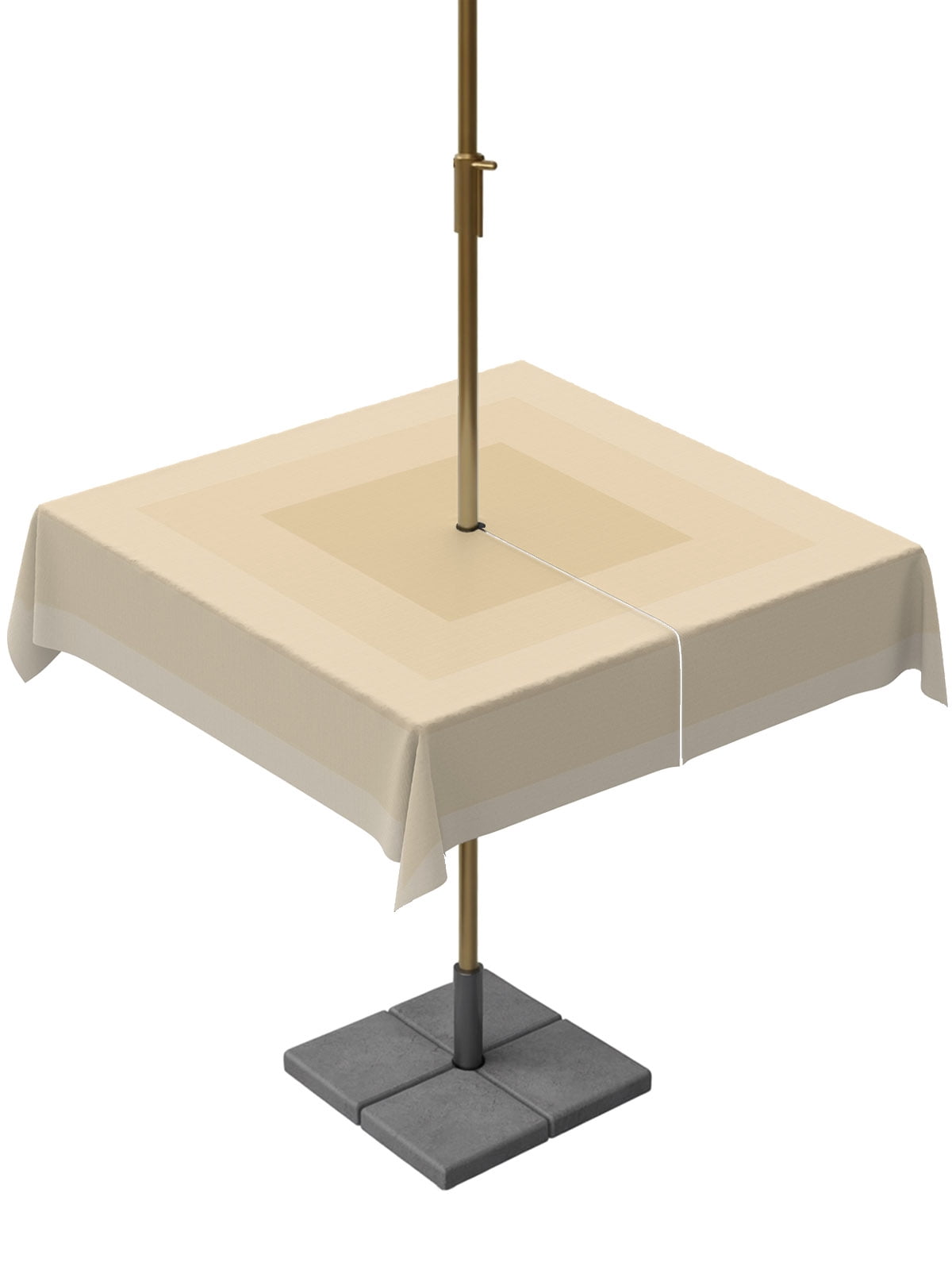 Beige Gradient Squares Square Outdoor Tablecloth with Umbrella Hole ...