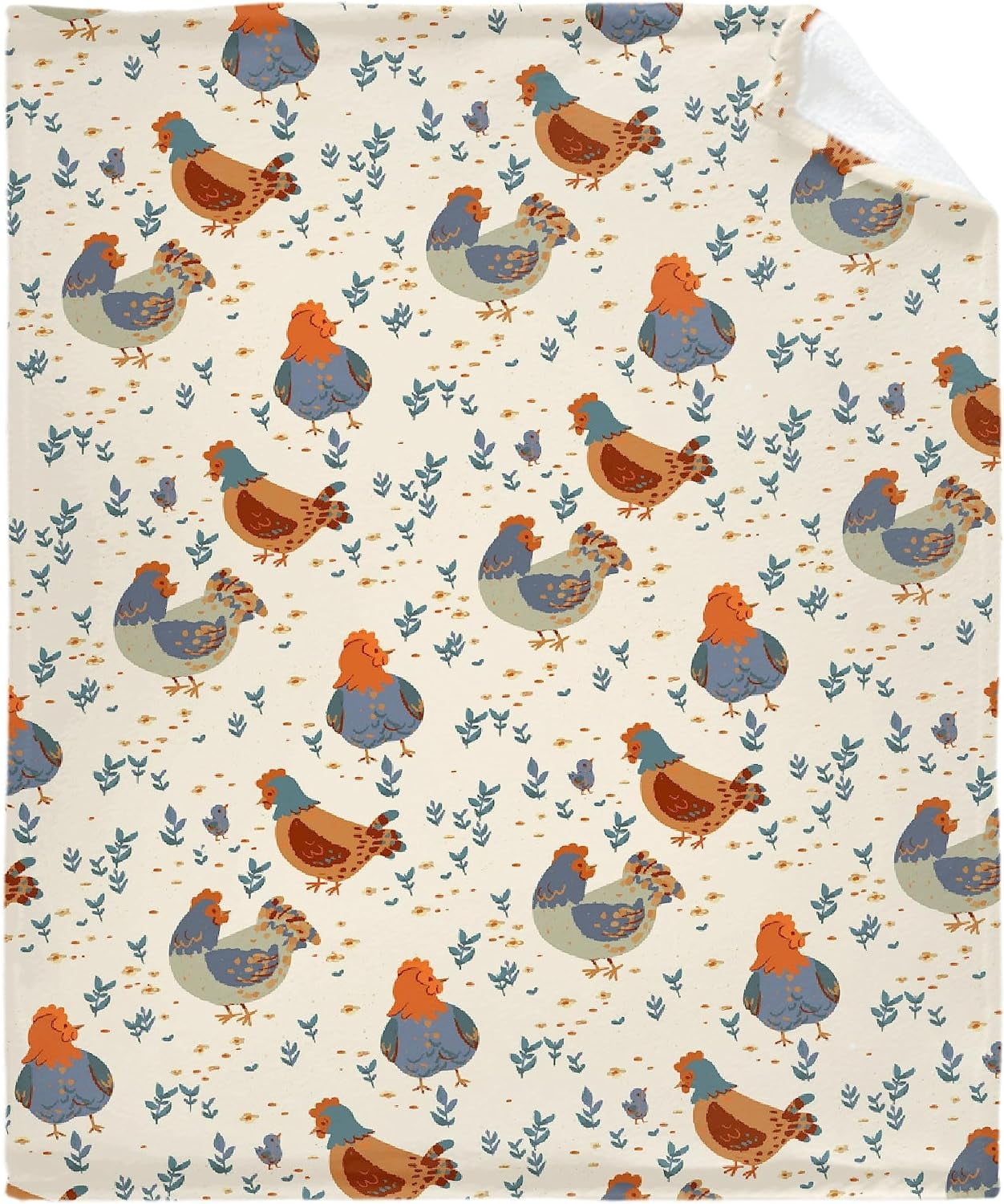 Beige Grass Chicken Throw Blanket is Super Soft and Warm,The ...