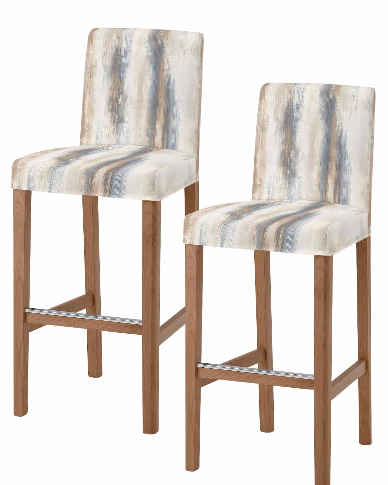 Beige Gray Bar Stool Covers Set of 2, Abstract Grunge Mottled Neutral ...