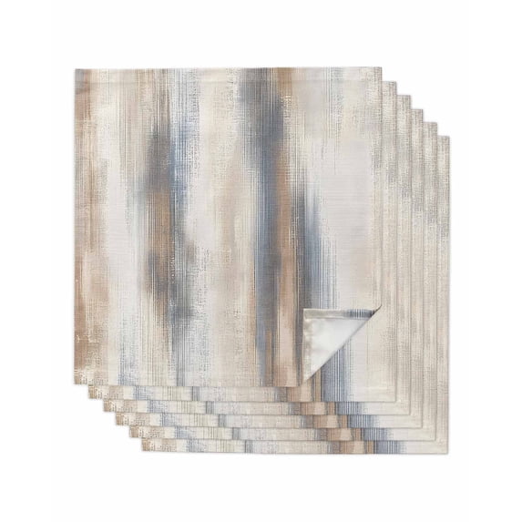 Beige Gray Cloth Napkins Set of 6 Reusable Dinner Napkins, Abstract ...